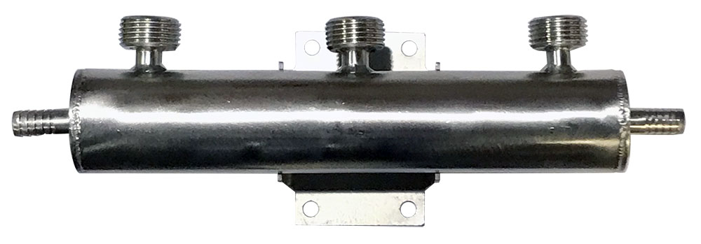3T PT SS BEER MANIFOLD-2 x 3/8" BARB INLET/OUTLET - CBS Inc.